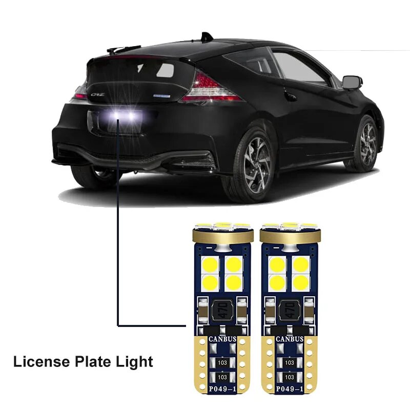 Автомобильные светодиодные лампы для HONDA CR-Z CRZ 2010-2017, внешние резервные License plate Light