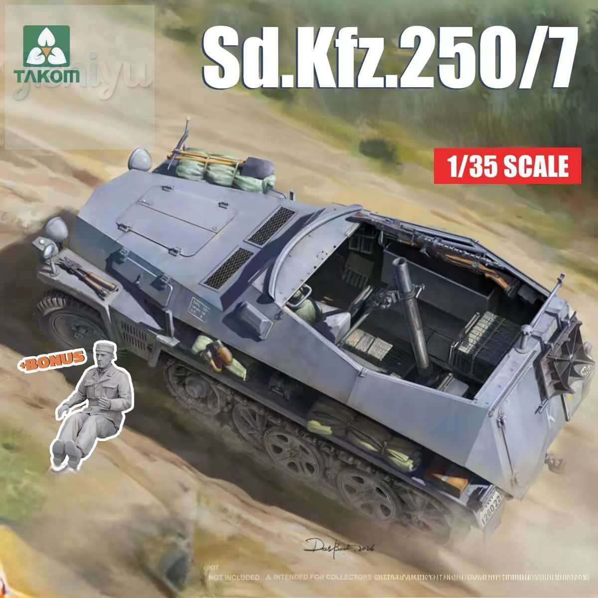 TAKOM 2212, масштаб 1/35, бронетранспортер Sd. Kfz.250/7 Ausf.A, носитель 81-мм миномёта