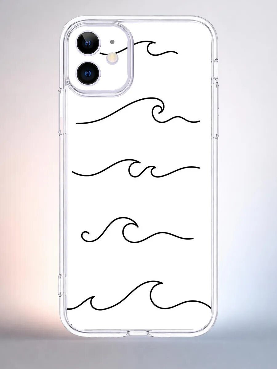 Чехол iPhone 15 волны минималистичные Y2K Indie Sleaze