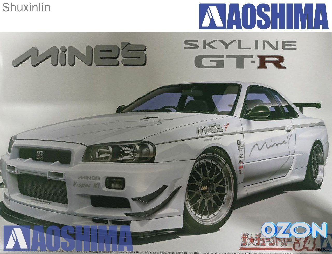 Сборная модель 1:24 Nissan Skyline GT-R Mine's BNR34 '02