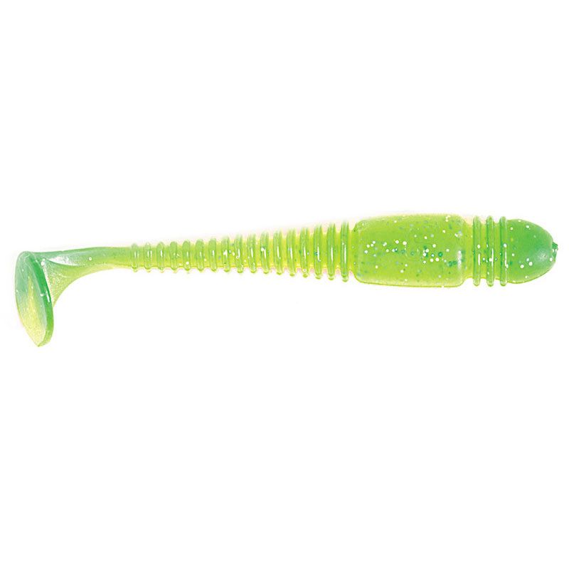 Силиконовая приманка Lucky John TIOGA 2.9" 74 мм #T18 Electric minnow (7 шт) 140103-T18 / Ловля щуки / На судака / Джиг рыбалка