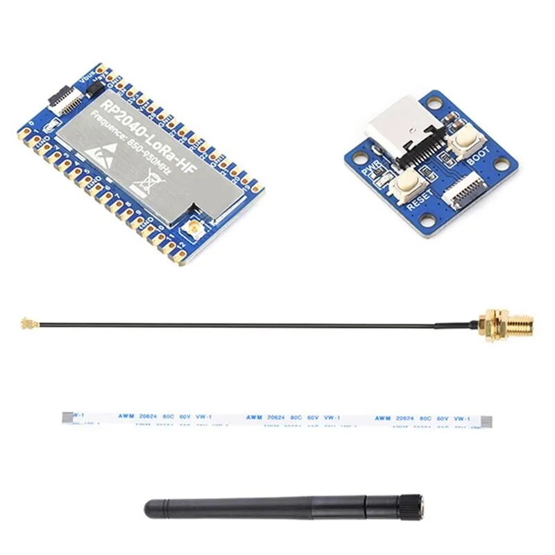 (Y S U H) Комплект макетной платы RP2040-LoRa HF + плата адаптера SX1262, 850-930 МГц