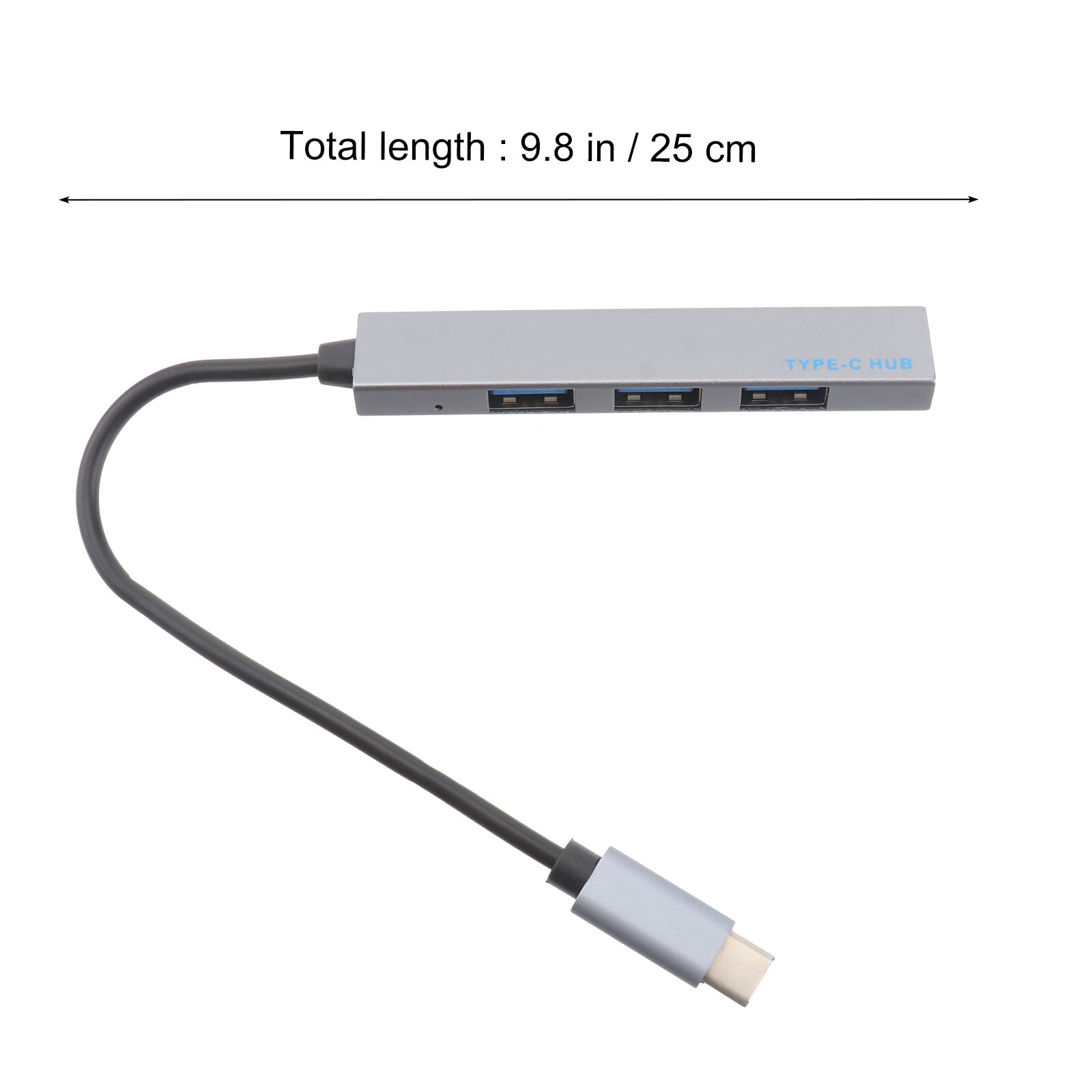 USB Хаб 4 Порта для Телефона Ноутбука Компьютера Аксессуары Размер 25x1 5cm