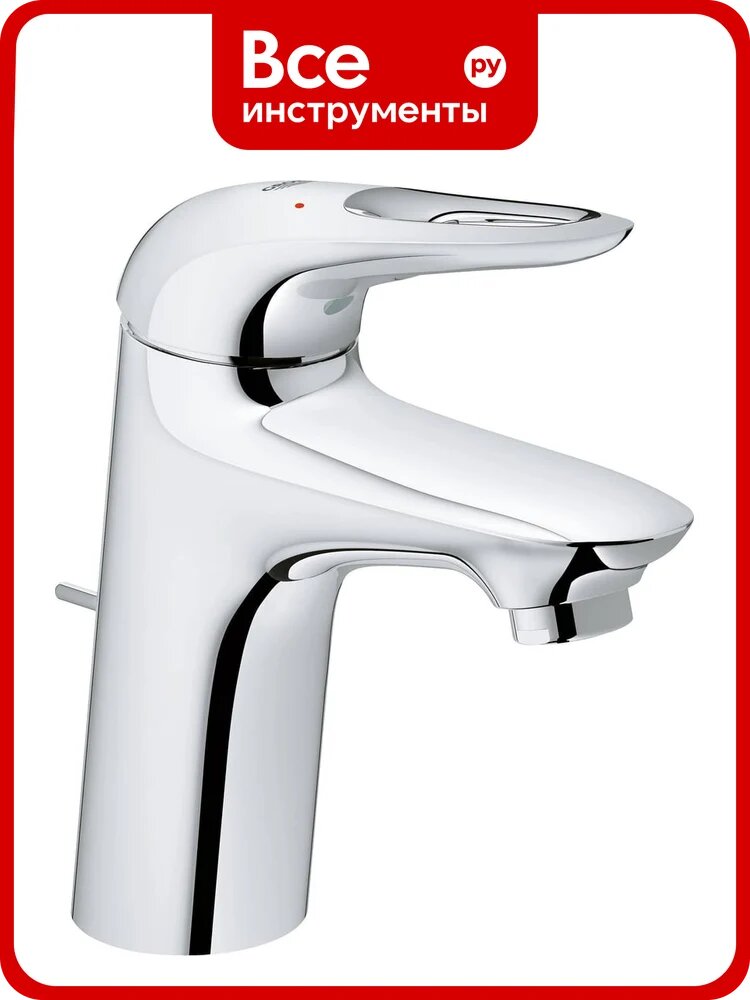 Смеситель для раковины Grohe Eurostyle 2015 со сливным гарнитуром 33558003