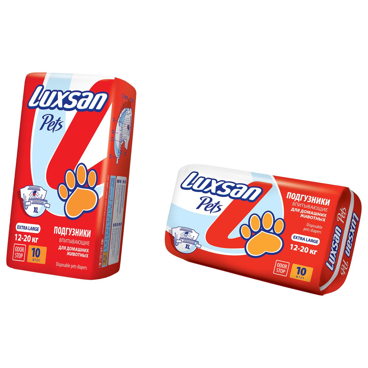 Подгузники Luxsan Pets Premium для животных XL 12-20 кг, 10 шт