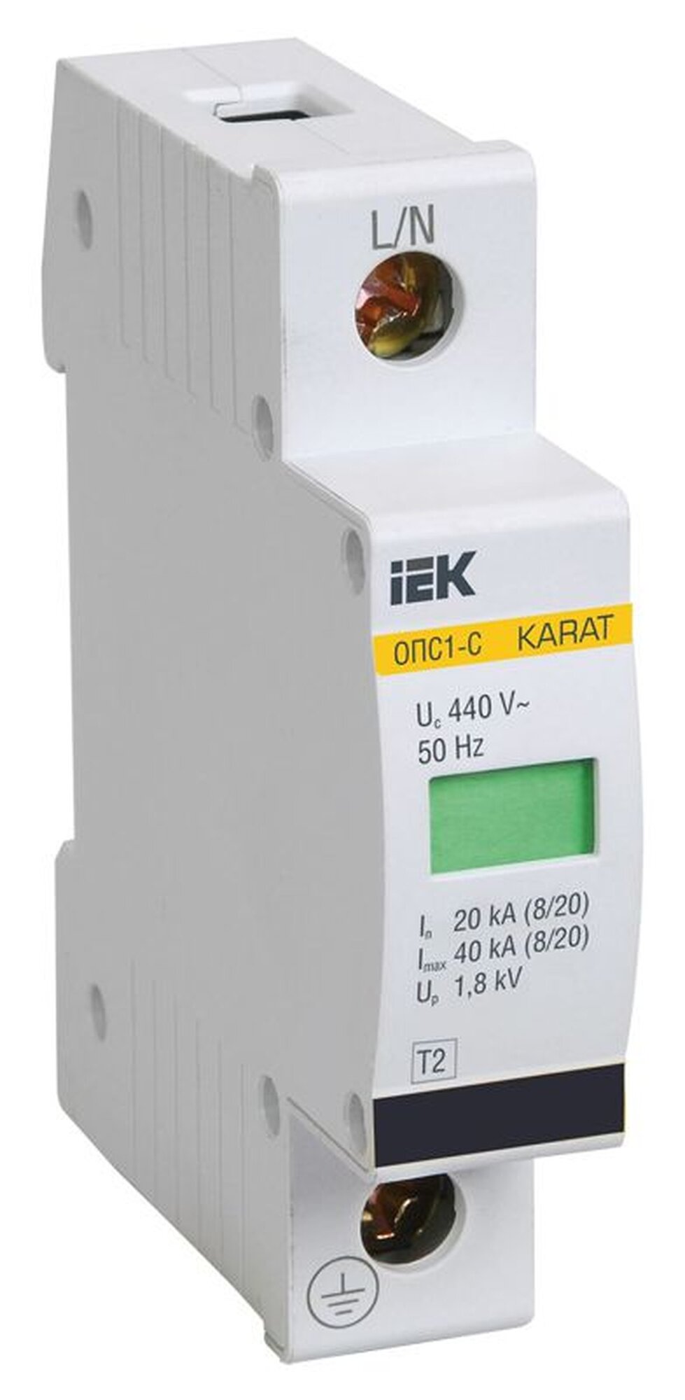 Ограничитель перенапряжения ОПС1-C 1P KARAT IEK MOP20-1-C, 1 шт