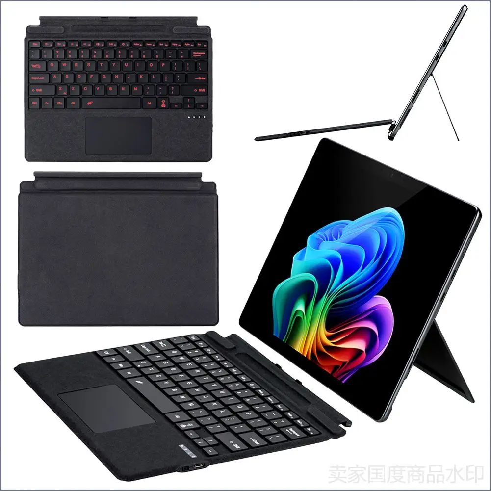 Беспроводная Bluetooth-клавиатура с магнитным креплением и цветной подсветкой для Surface Pro 8/9/X/10/11
