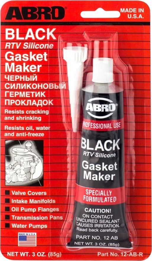 Герметик-прокладка силиконовый черный 85г ABRO 12AB