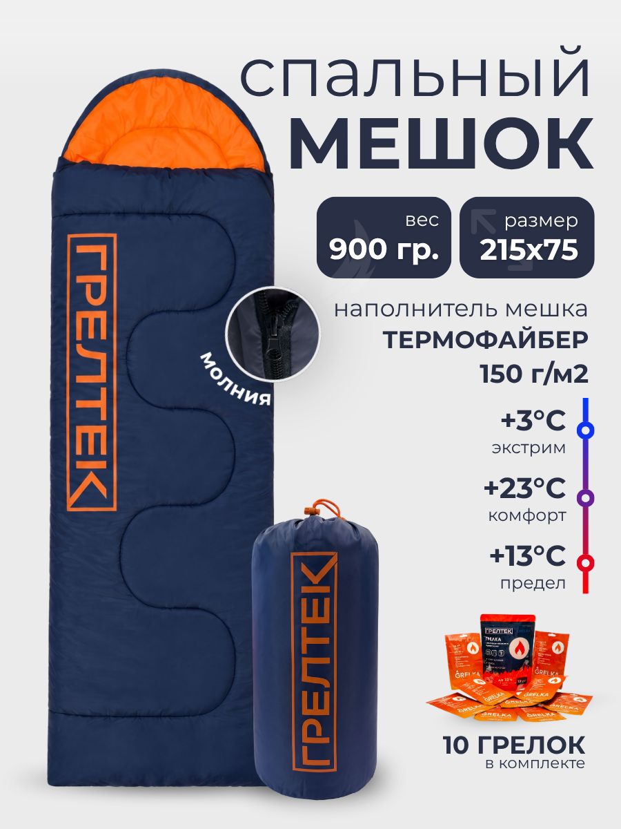 Спальный мешок туристический 215х73 / спальник Лайт