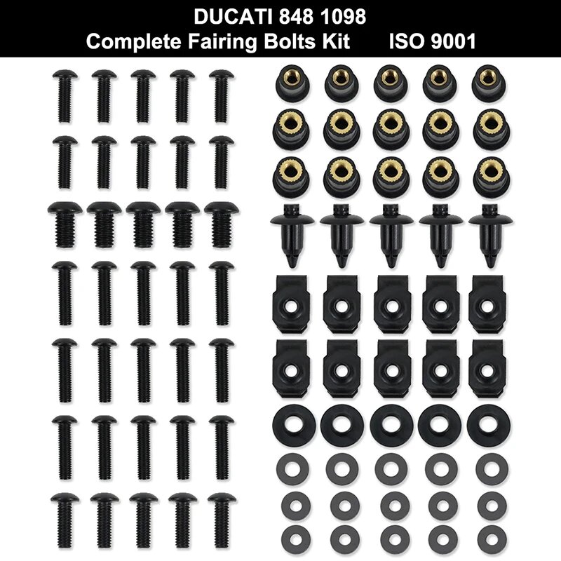 Болты и гайки для обтекателя Ducati 848 1098 1198, black