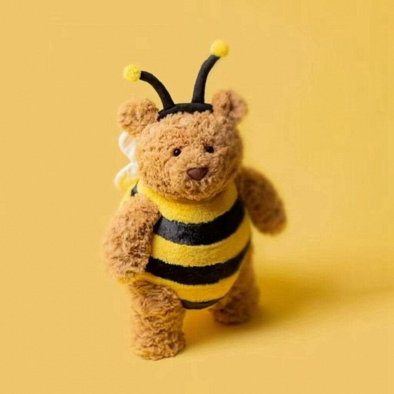 Оригинальная плюшевая игрушка Jellycat Little Woolly Мишка Оса 25см Мягкая игрушка для детей и взрослых на день рождения