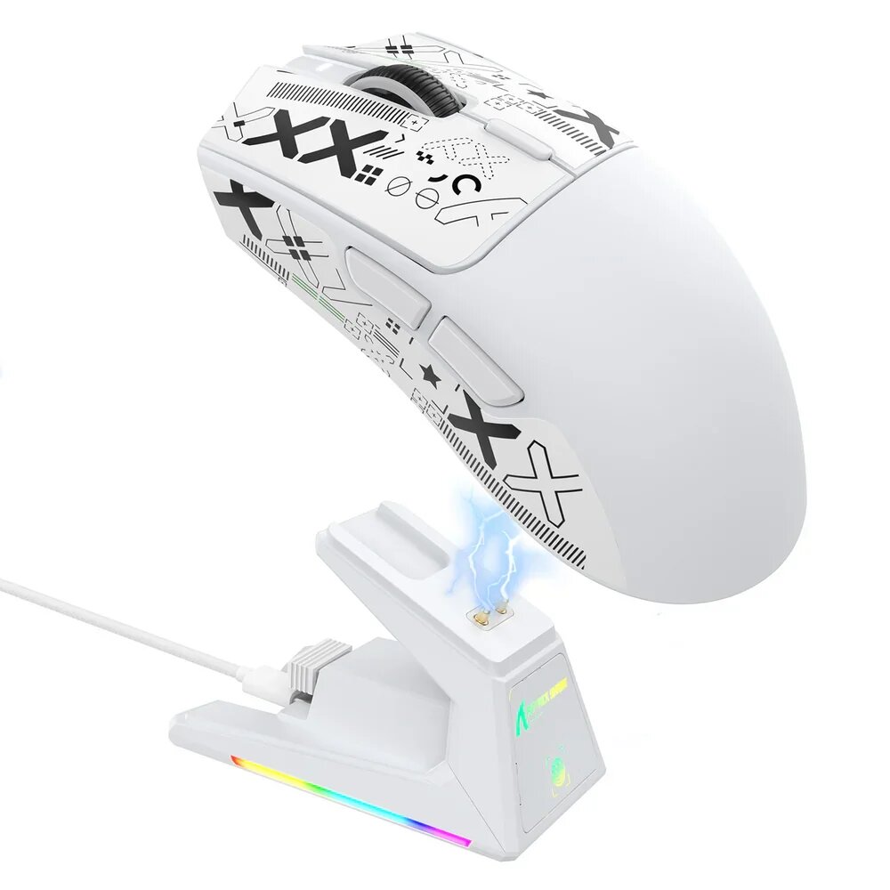 Беспроводная мышь Attack Shark X1 40000 DPI черная Белый, X1 White.F