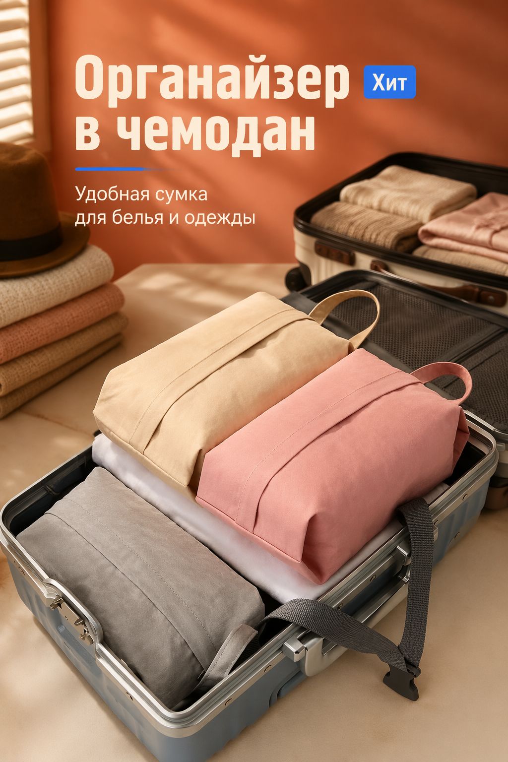 Кофр для хранения вещей 15x21.5x10 см 1 шт розовый