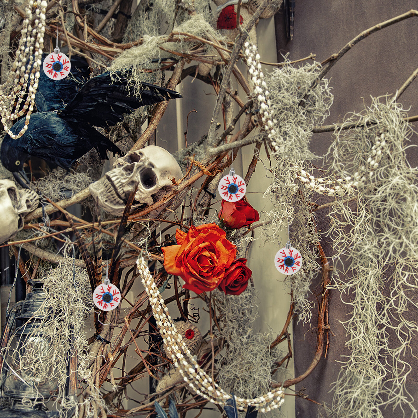 6 Штук Уникальные Подвески Для Halloween Белые Пластиковые Шары 7.00X6.00X6.00CM