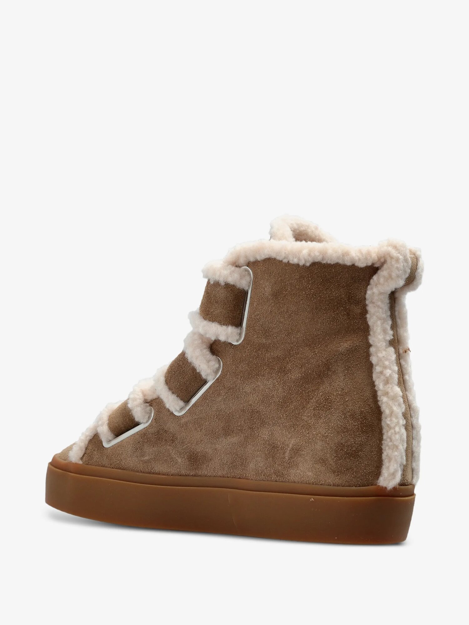 Кроссовки INUIKII Shearling touch-strap Wedge touch-strap sneakers, размер 36, коричневый — фото 1