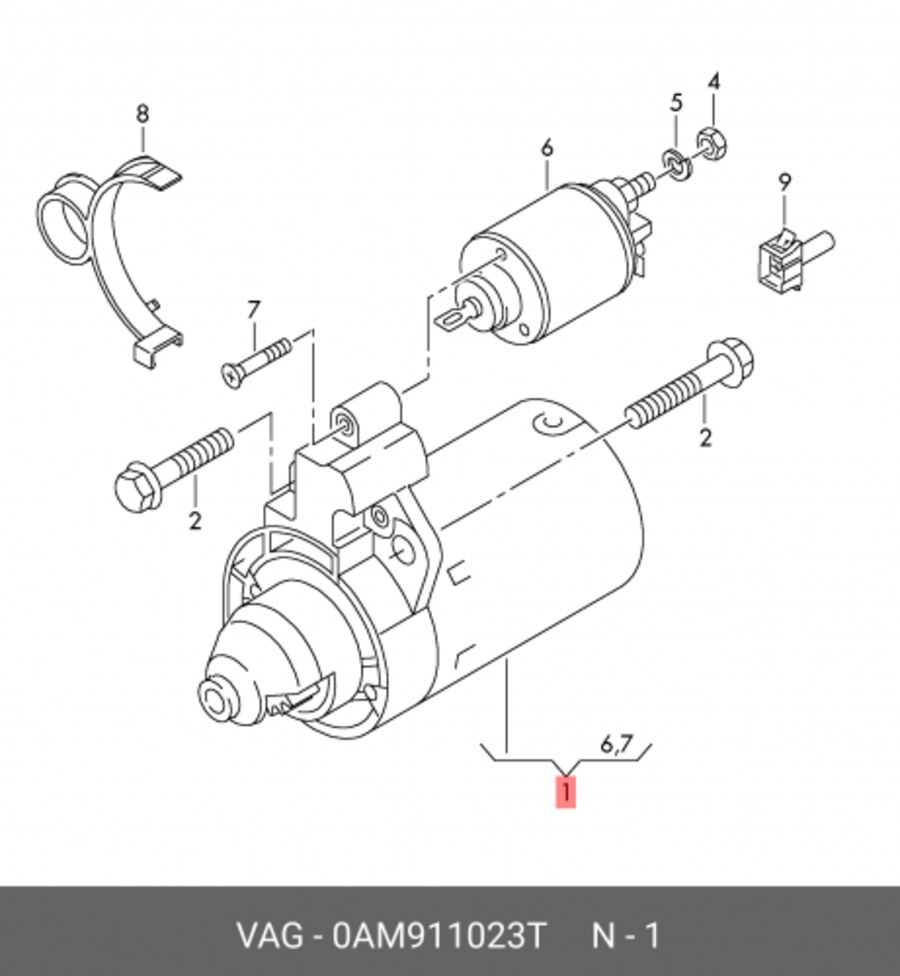 Стартер Org (VAG 0AM911023T)