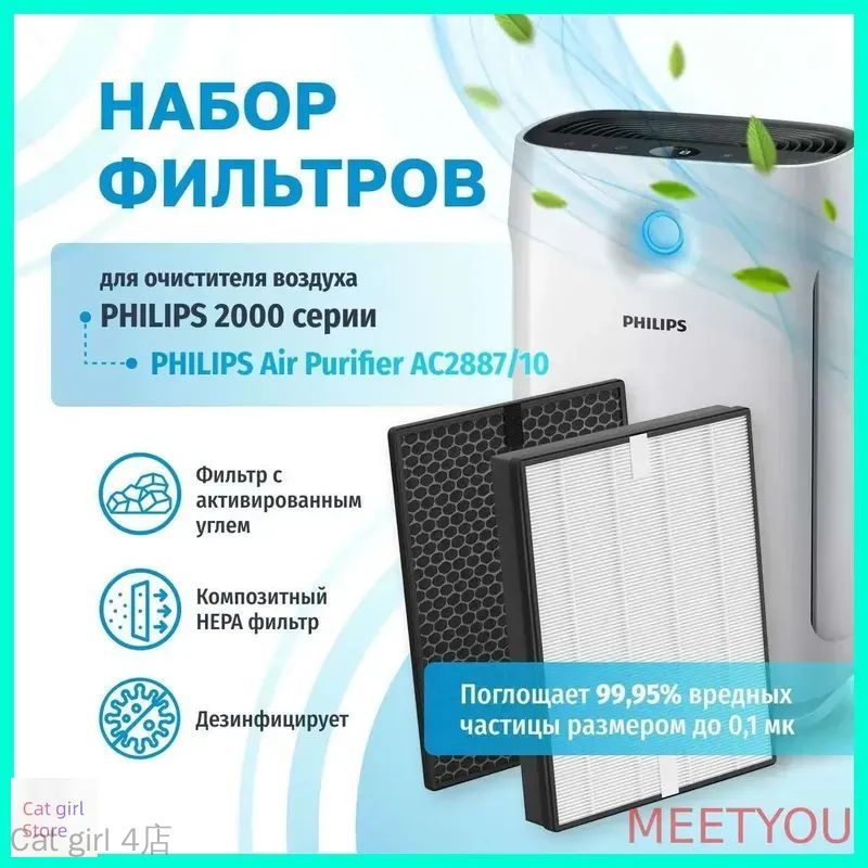 2 фильтра PRO: HEPA и угольный для очистителя воздуха AC2887/10