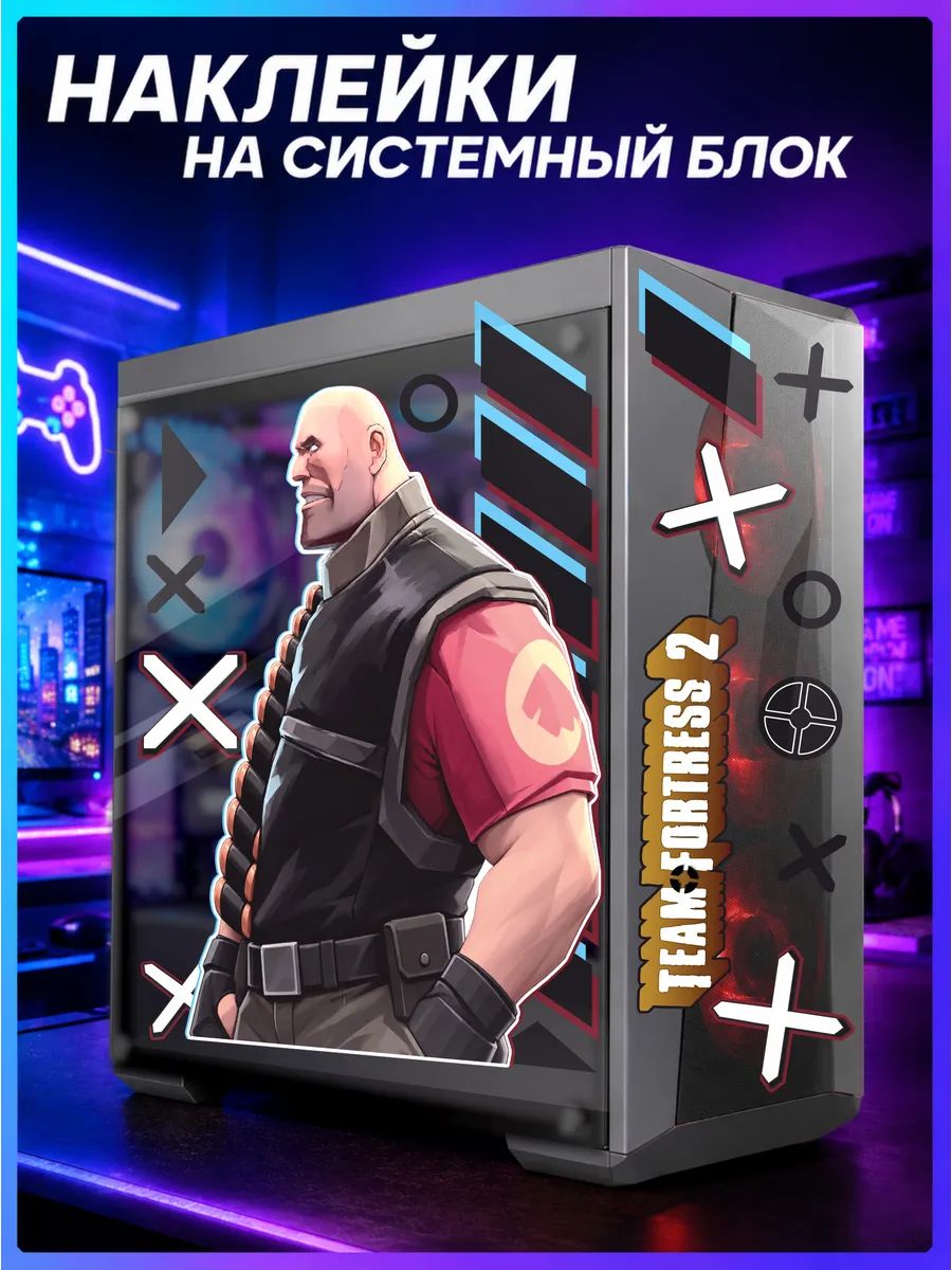 Наклейки на ПК корпус Team Fortress 2 Пулеметчик