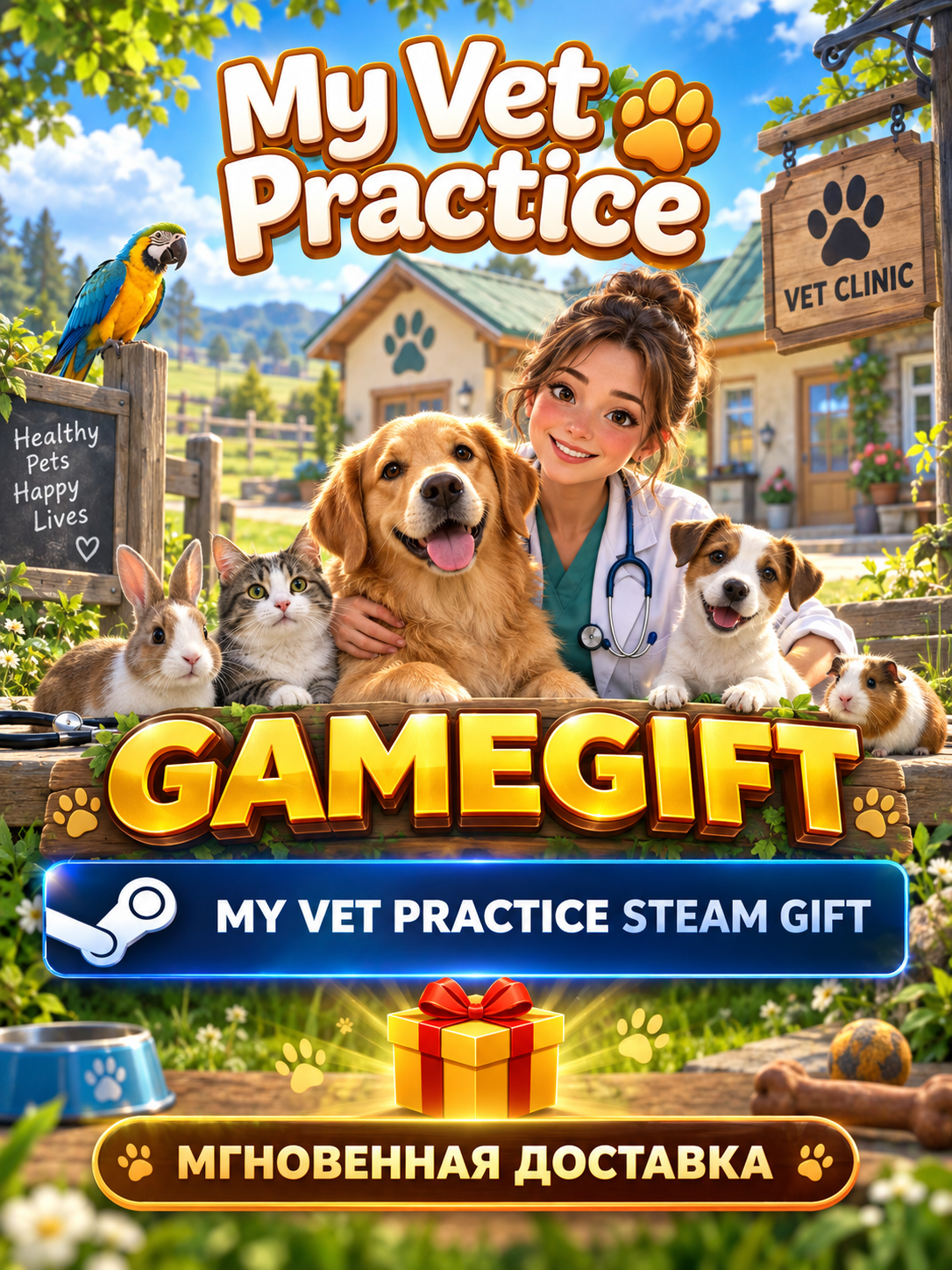 Игра My Vet Practice M+T для STEAM ПК (PC) | Страна активации - Турция | Подарком на Ваш аккаунт | Автовыдача