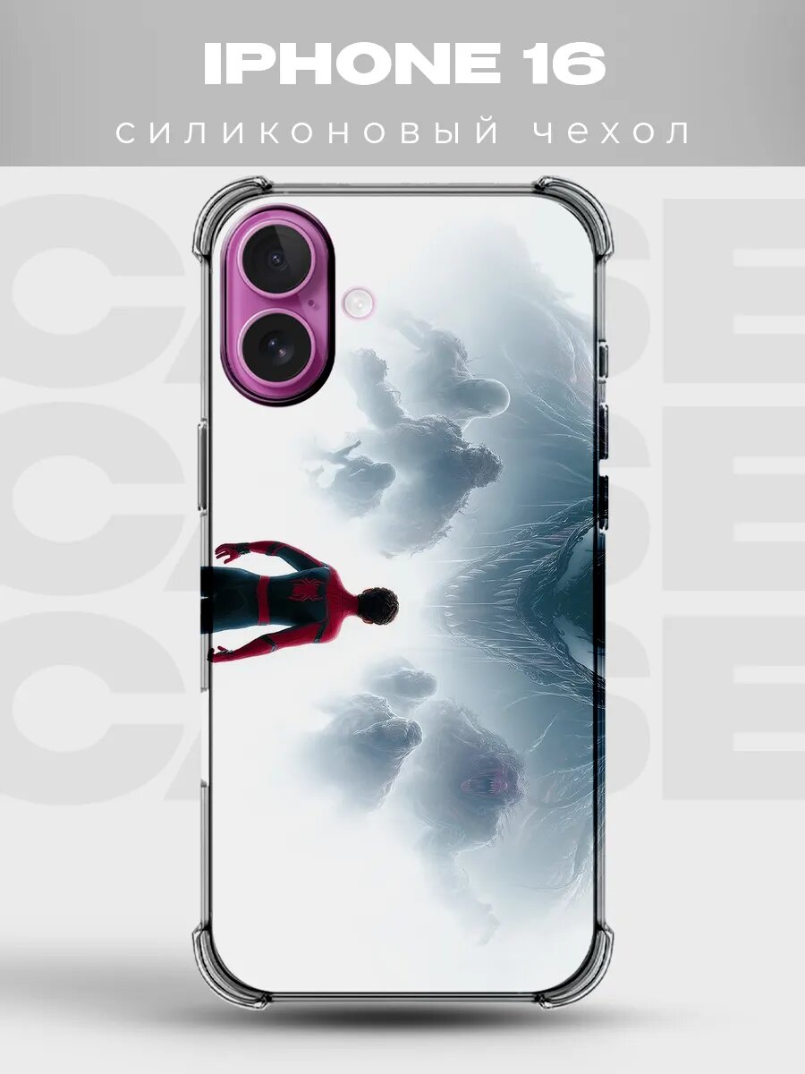 Чехол на iPhone 16 Человек-паук комикс spider man марвел