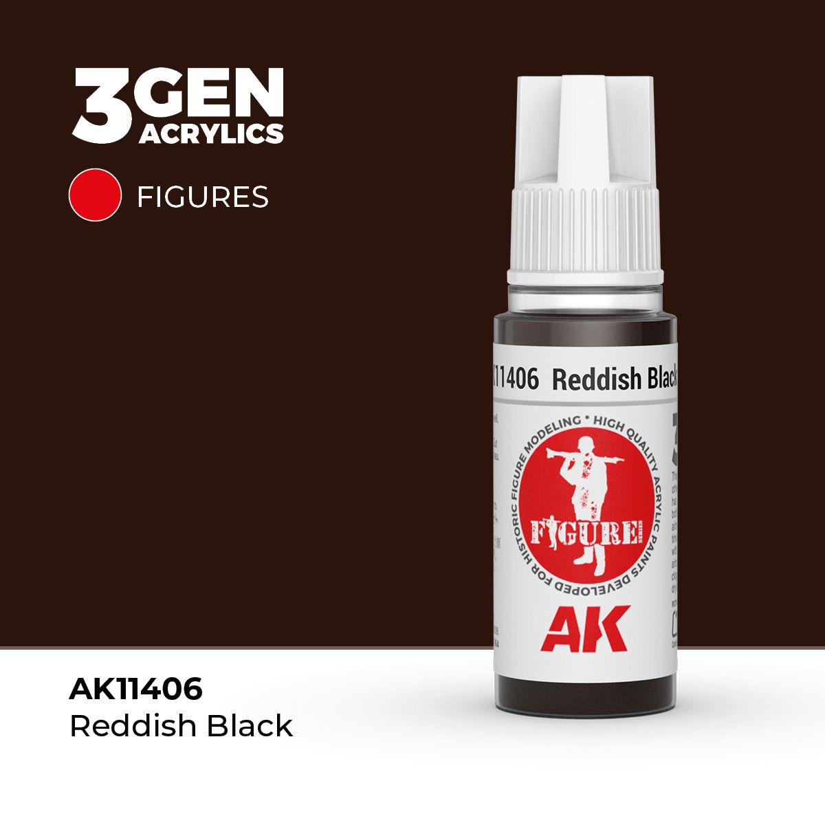 Акриловая краска AK Interactive - Reddish Black 3GEN Figures, 18мл