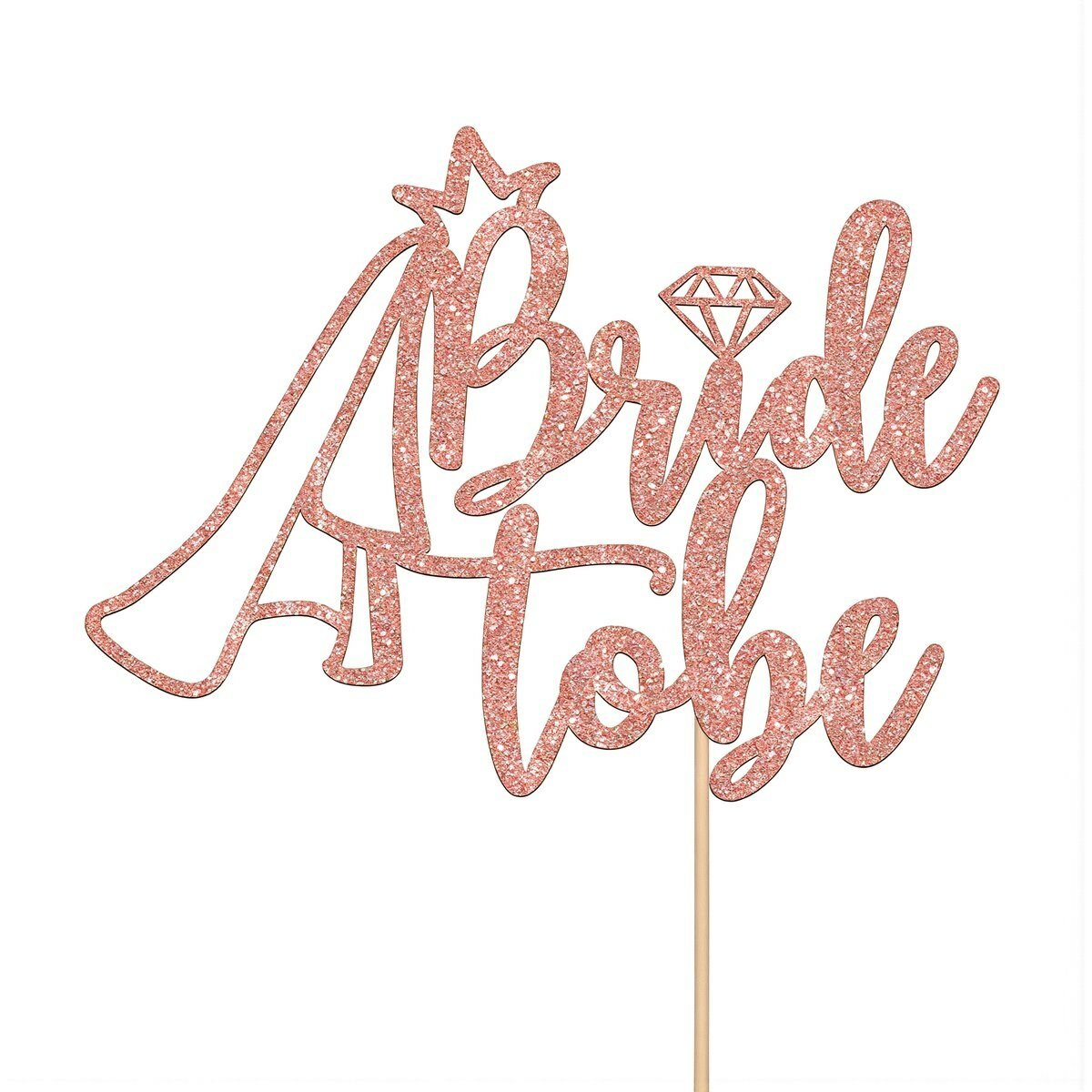 Топпер для торта Bride to be золотой глиттер, подходящее украшение для девичника невесты, помолвочной вечеринки, свадебного мероприятия с ярким блестящим внешним видом