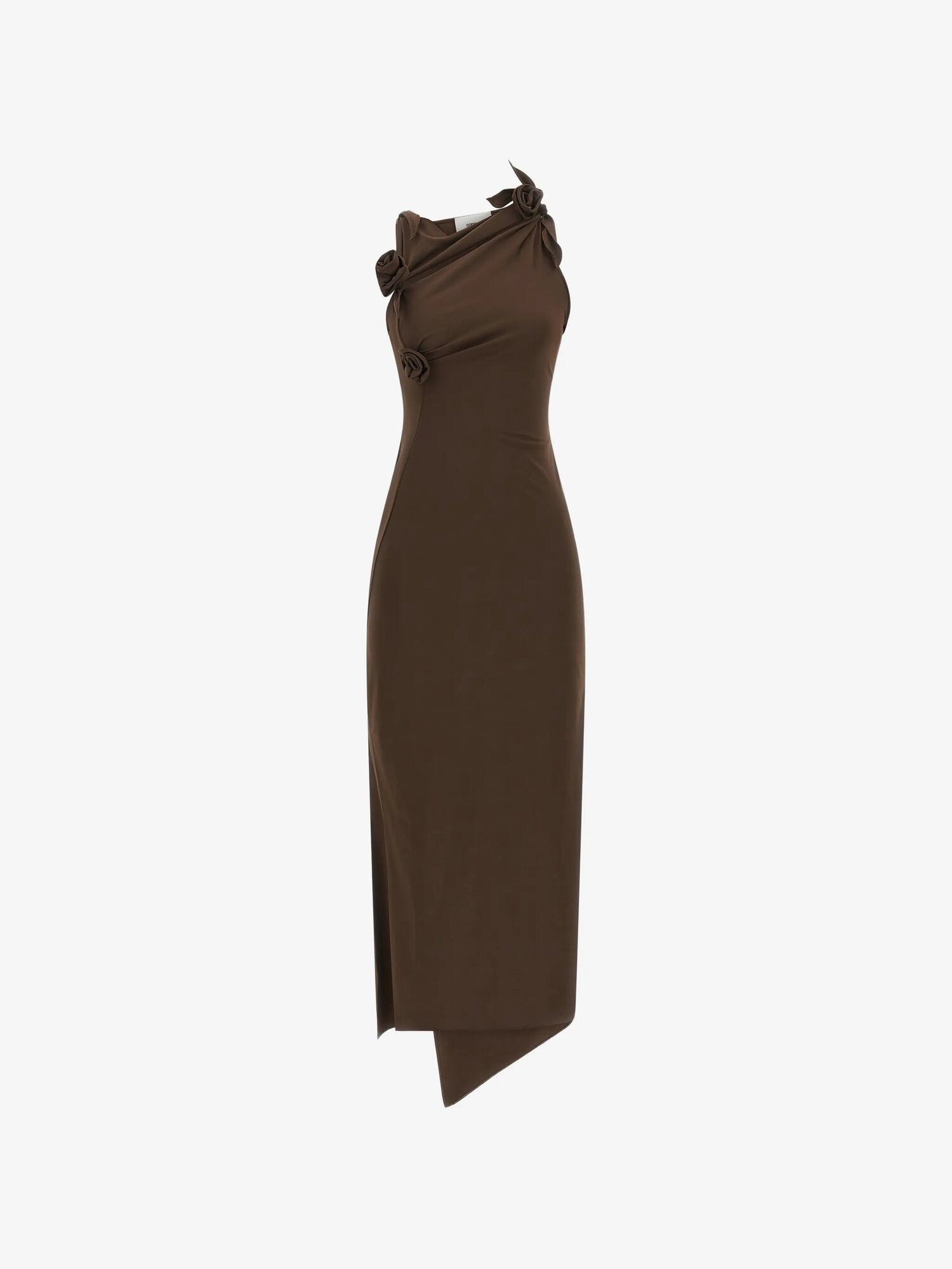 Платье Coperni Asymmetric, sculptural gown with knotted flower detailing