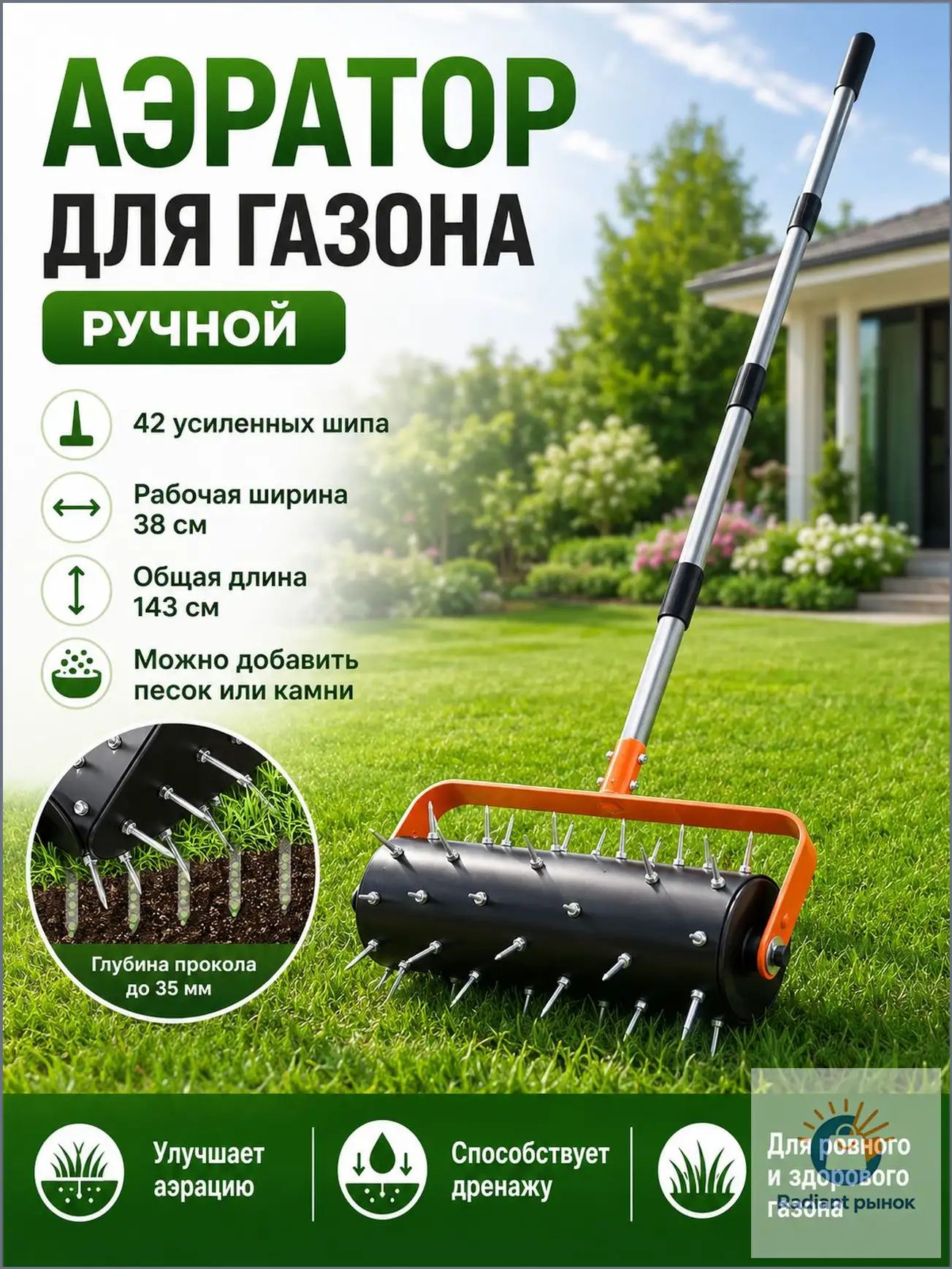 Аэратор для газона ручной