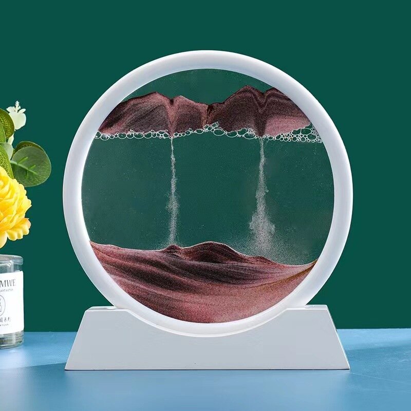 Ручная работа 3D песочная картина с белой рамкой, 7 дюймов, коричневый цвет - декор для дома