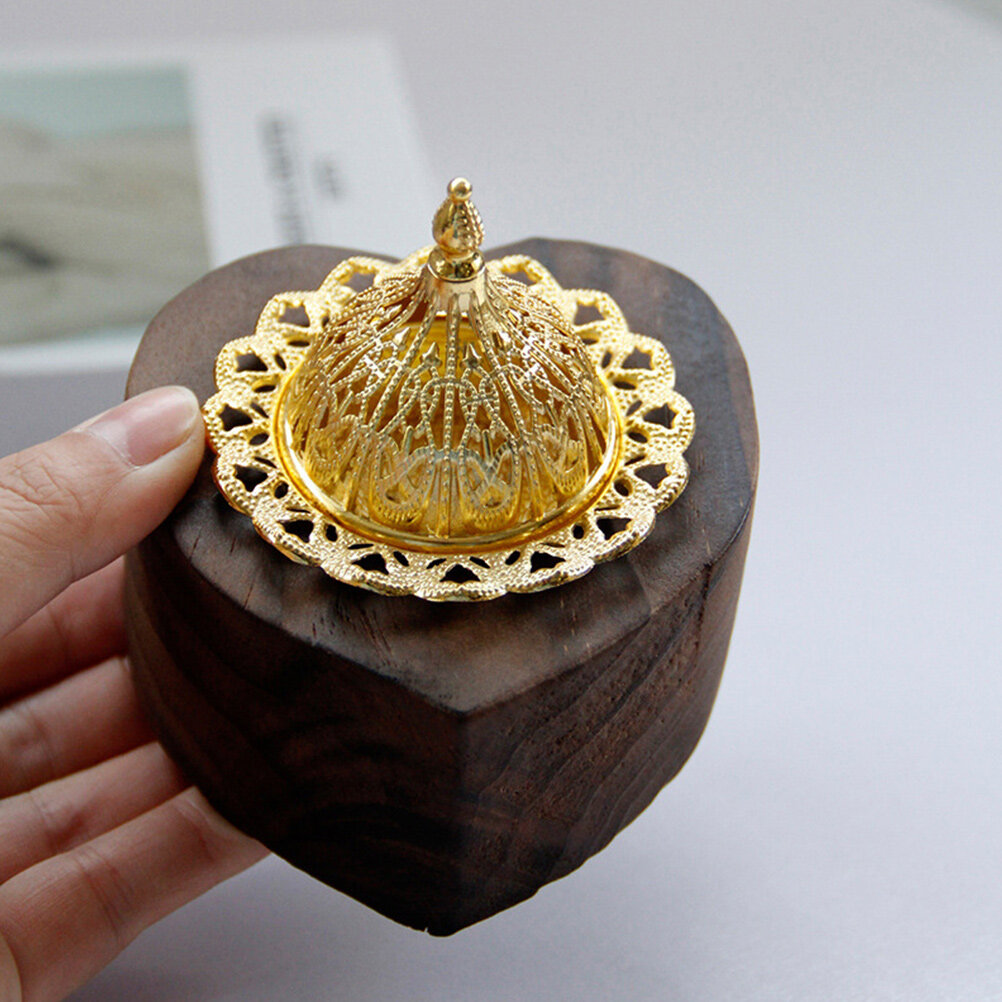Душистый Подсвечник В Forme Сердца 9x8.7 Cm Из Дерева И Металла Для Ароматерапии И Украшений В Рамадан
