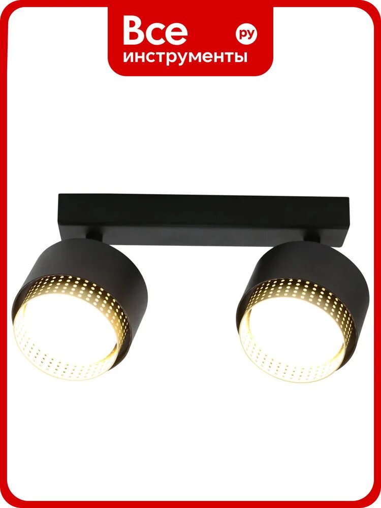 Спот на основании General Lighting Systems под лампу GX53, серия Матрикс, GWL-2GX53-M-IP20, цвет черный 662675