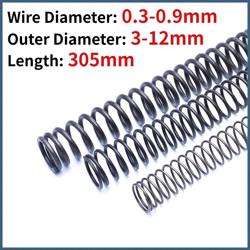 Пружины сжатия из пружинной стали 0,3-2 мм 0.3mm(5pcs), 3mm