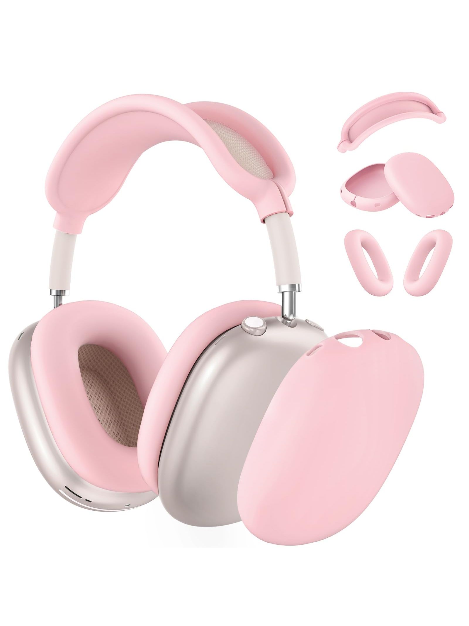 Силиконовый чехол для AirPods Max 2/Max, с амбушюрами и оголовьем, черный Мягкие защитные