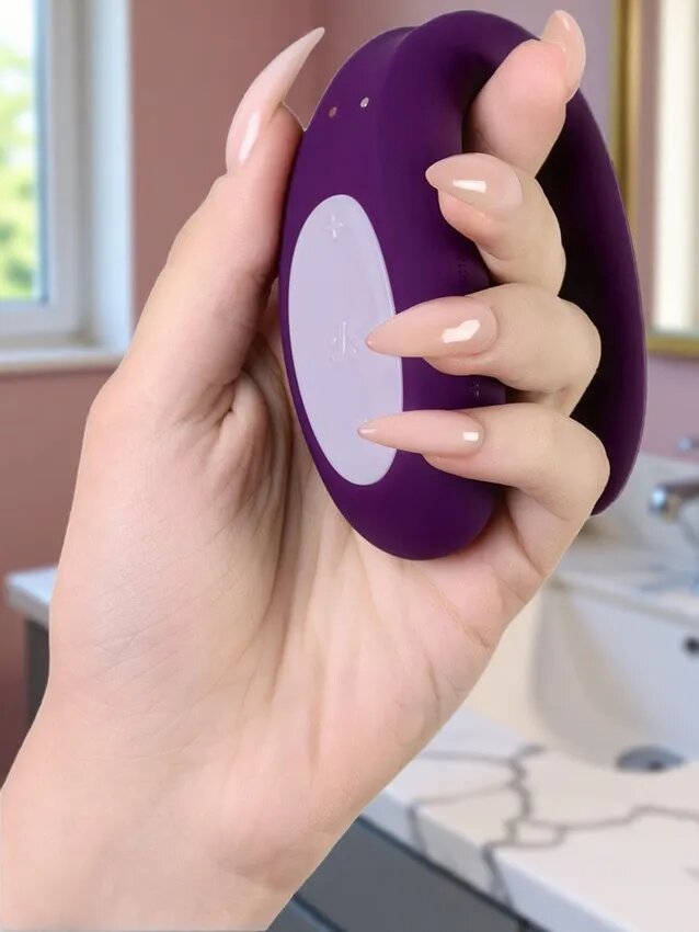 Вибратор для пар Satisfyer перезаряжаемый, управление через приложение, фиолетовый