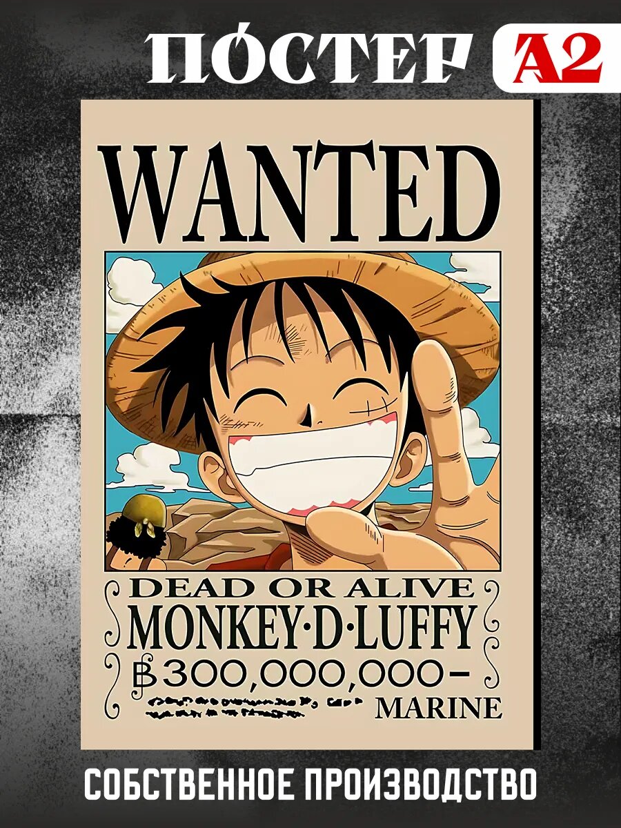 Постер на стену интерьерный One Piece аниме А2