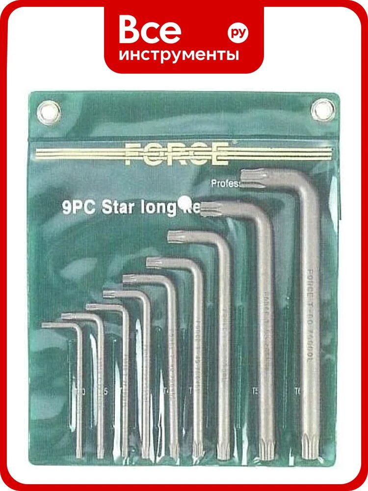 Набор ключей Torx с отверстием удлиненных FORCE 5099LT