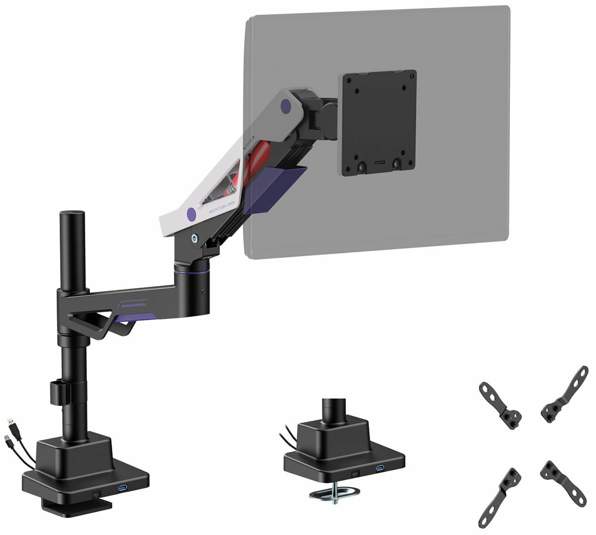 Крепление и подставка для мониторов и компьютеров и проекторов UniTeki FMGT401GL ATLAS NEO GAMING LINE