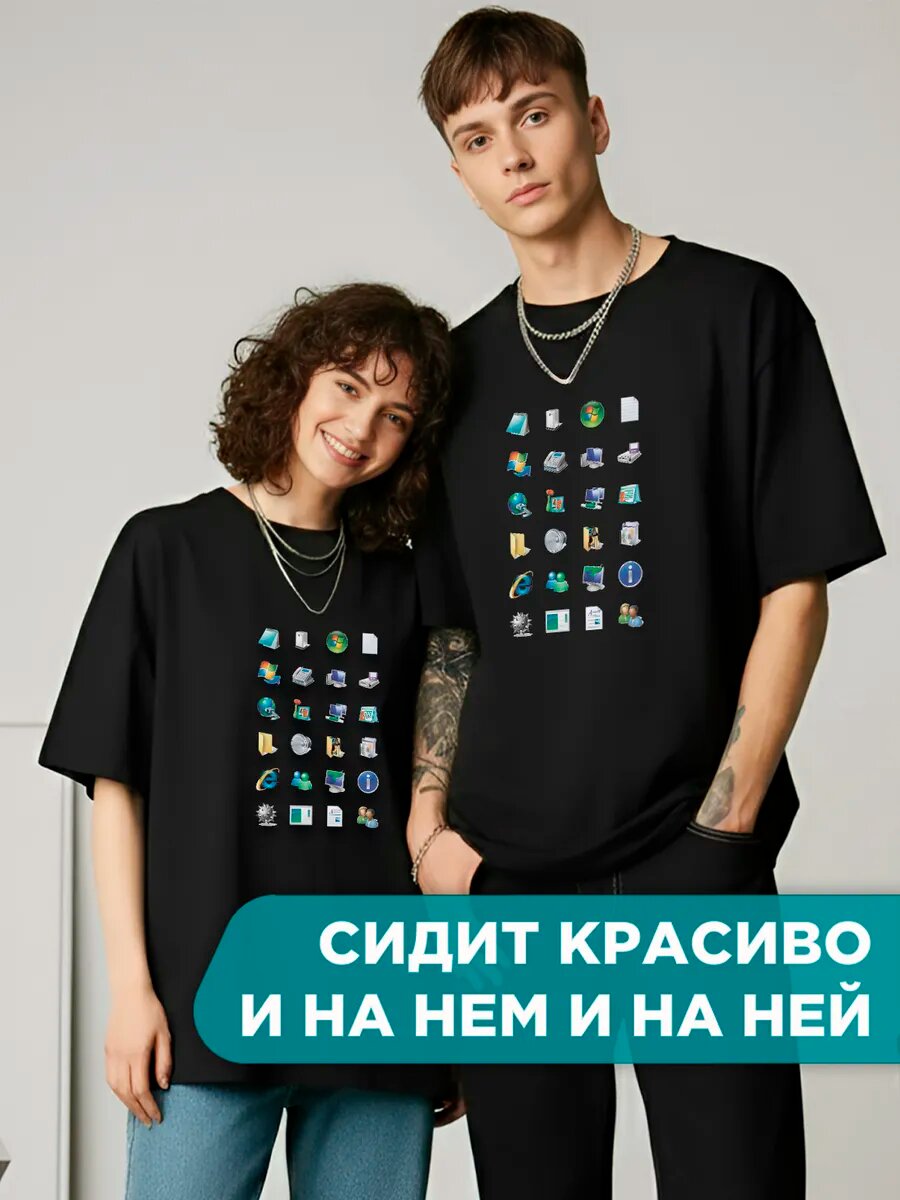 Футболка PRINTSHOT, 1 шт., размер M, черный — фото 1