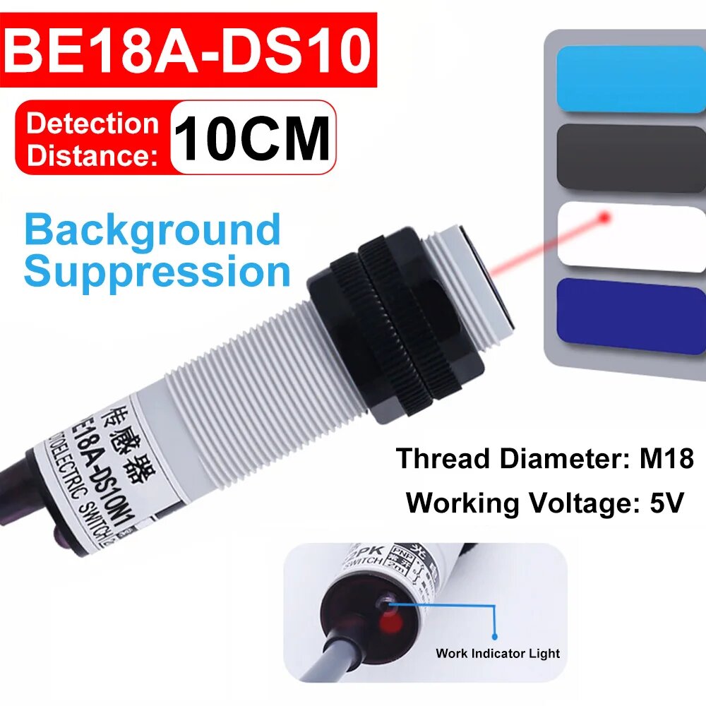 Фотоэлектрический сенсорный переключатель Cloweit PNP NO, BE18A-DS10