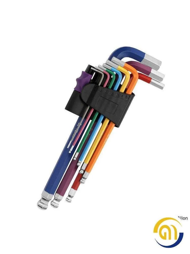 Набор Г-образных ключей с шаром, метрических, WERA 950 SPKL/9 Hex-Plus Multicolour BlackLaser 1 SB (WE-073593) 9 предметов