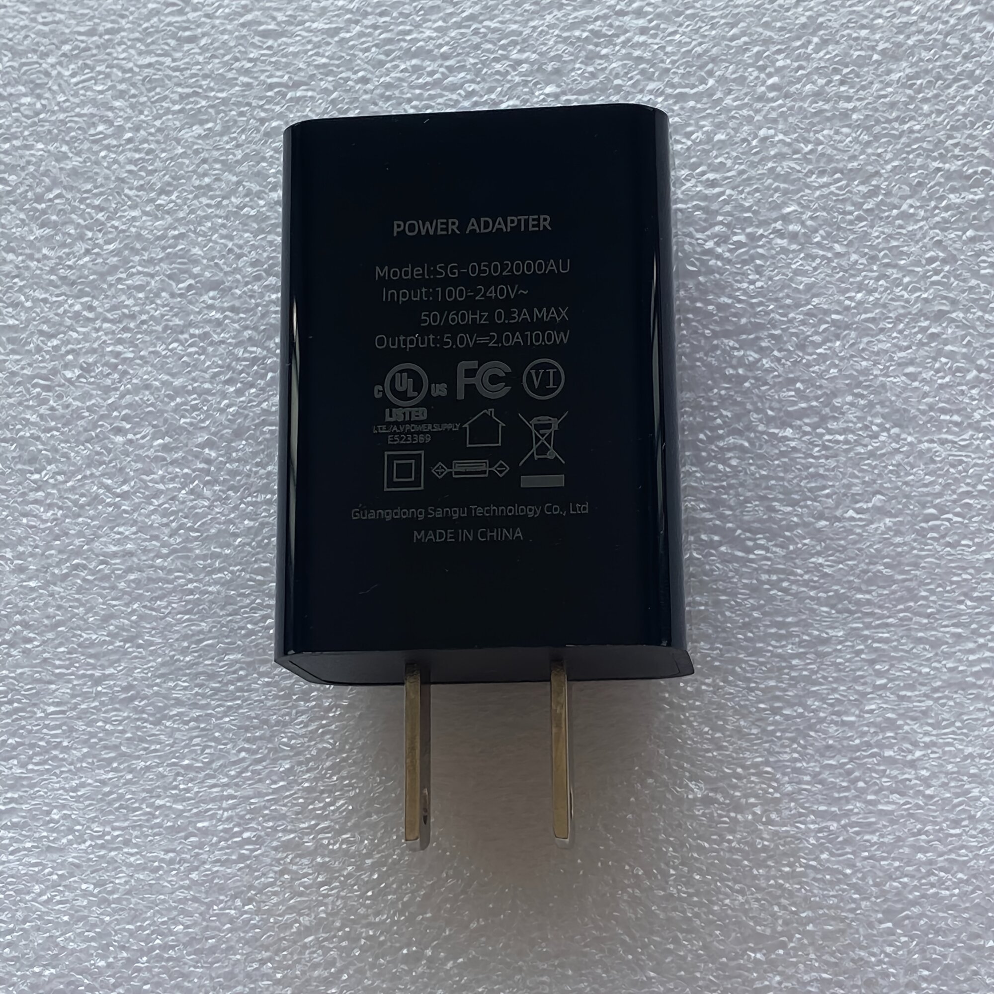 Блок питания USB 10 Вт 5В 2А, сетевой адаптер для путешествий, защита от короткого замыкания, 110–220 В, черный, 1 шт.