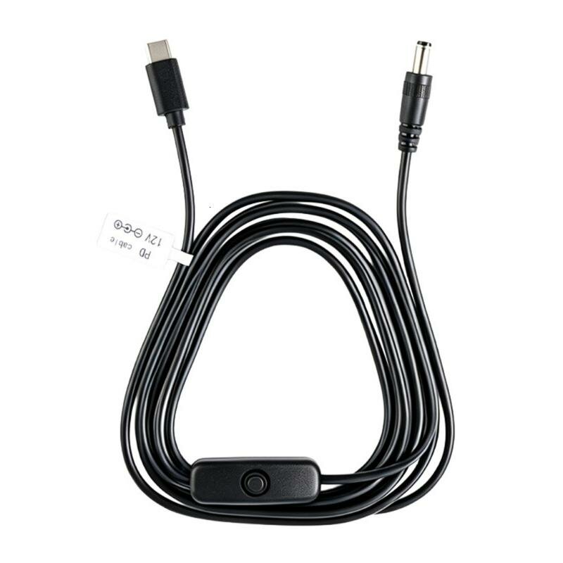 USB-C кабель питания 12В с выключателем и разъёмом 5.5x2.1 мм