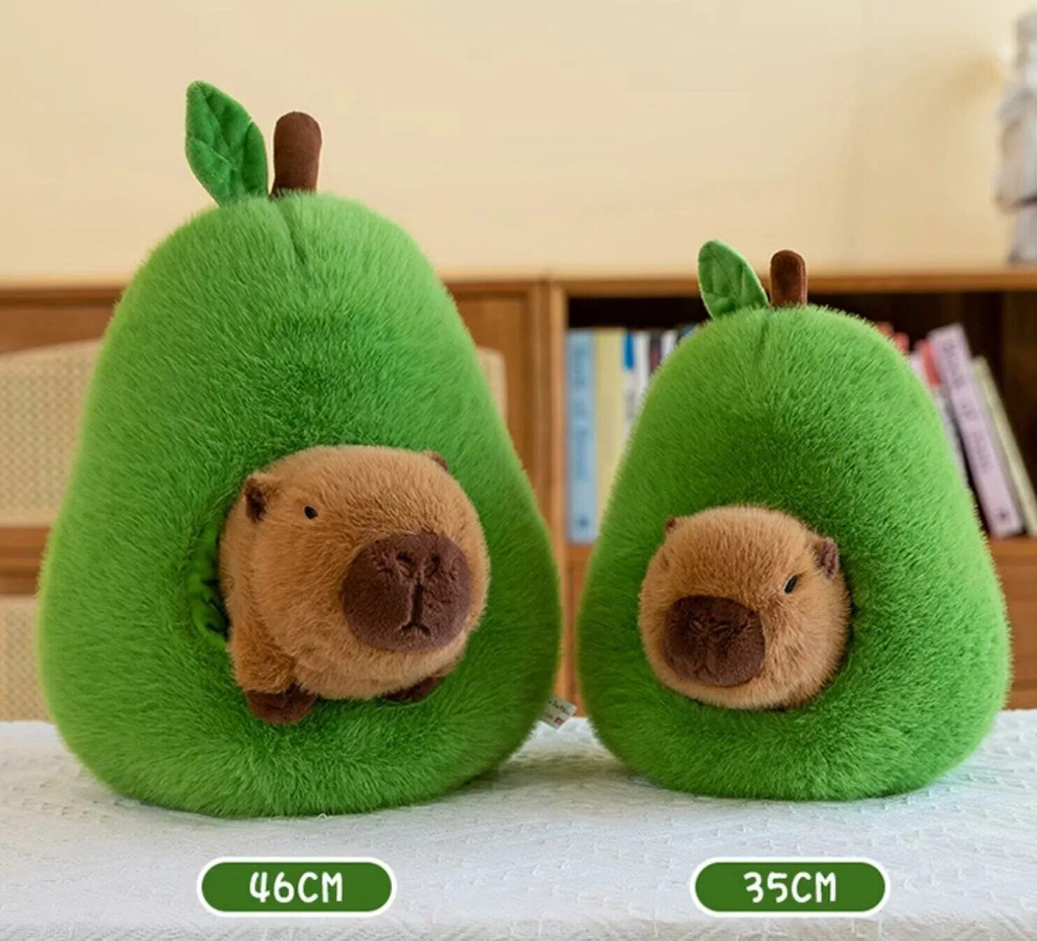 Мягкая игрушка "капибара авокадо" 3в1 обнимашка 35см MUSADIK TOY