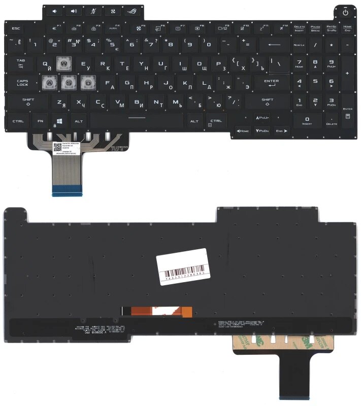 Клавиатура для ноутбука Asus ROG Stirx G17 G713 черная RGB-подсветка