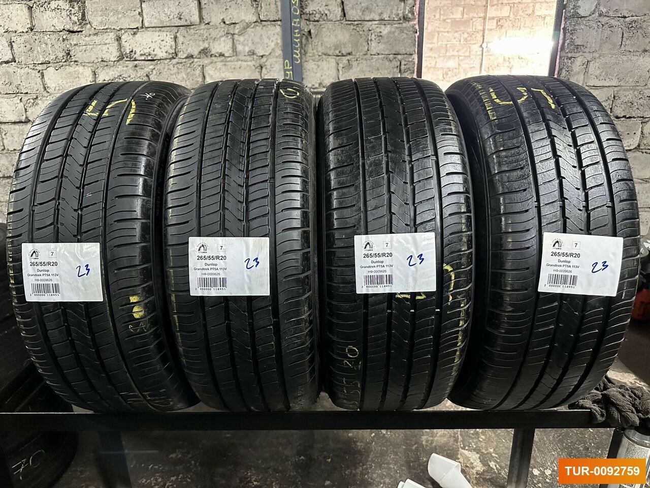 Комплект (4 шт) летних БУ шин Dunlop Grandtrek PT5A 265/55 R20 10% износ 7484054450