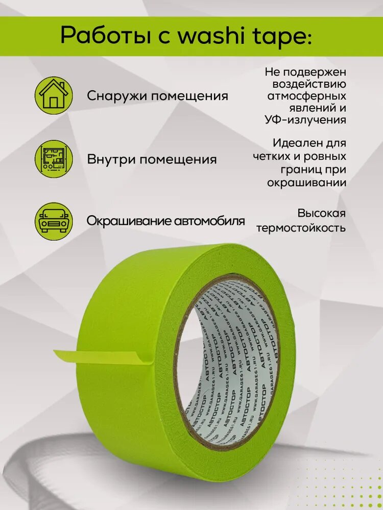 Малярная лента Washi Tape 36 мм 40 м для деликатных работ, 3 шт.
