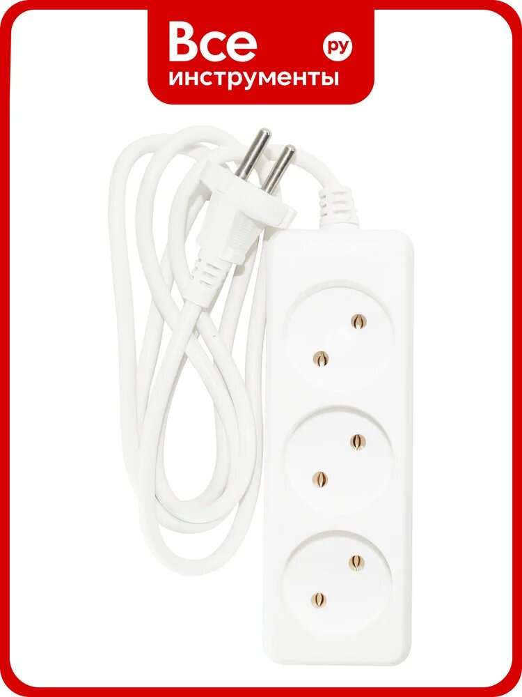 Удлинитель Jilion U-3g-1.5m-c с 3 евророзетками (б/з) 1.5 м SIMPLE 9534026