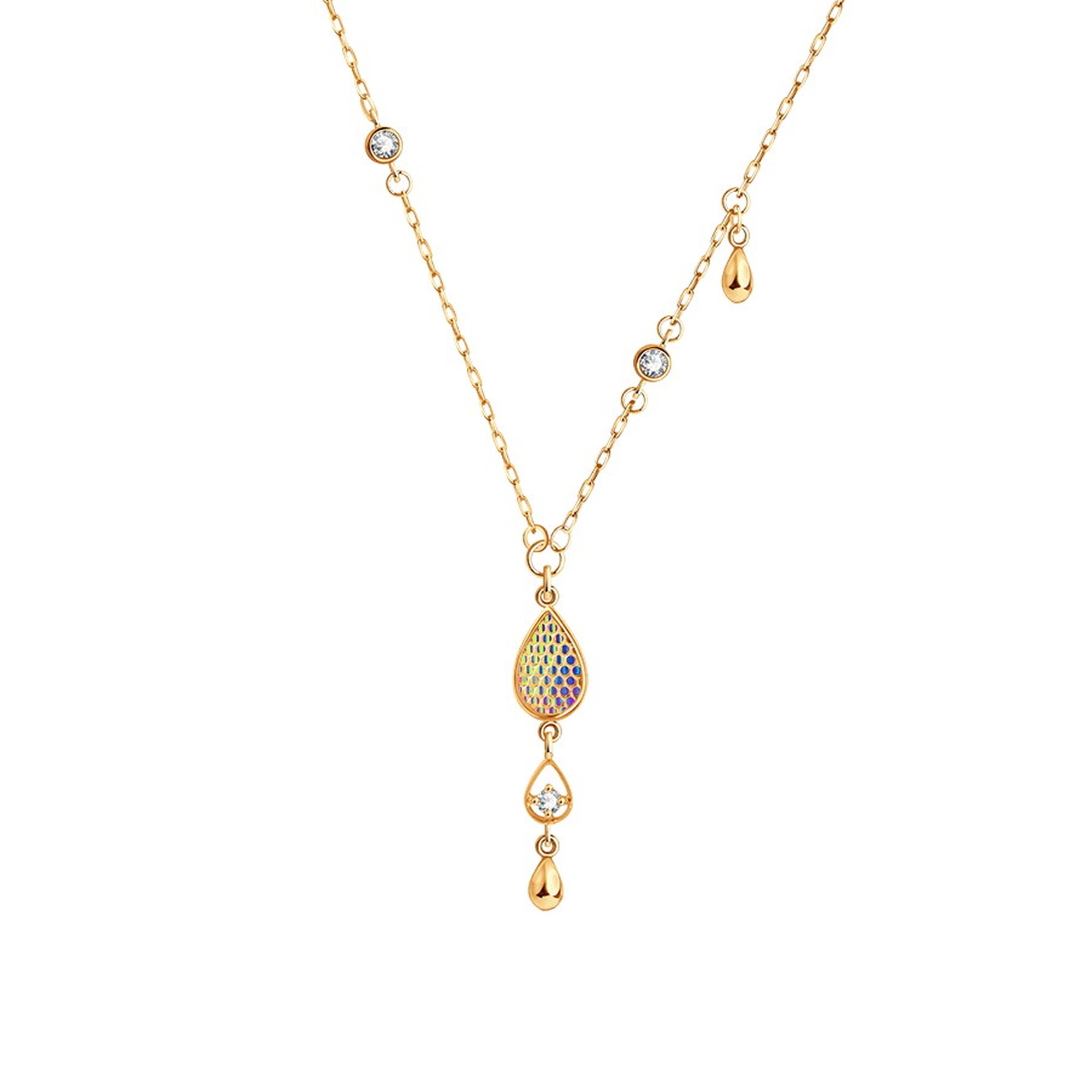 Колье Diamant online, красное золото, 585 проба, фианит