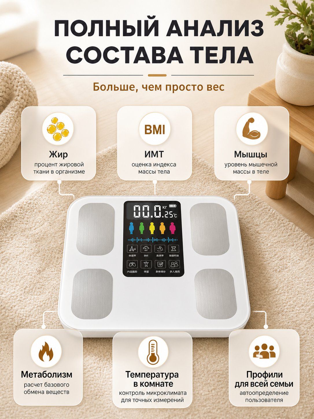 Напольные весы L26LW0717-1, нагрузка 180 кг, точность 100 г