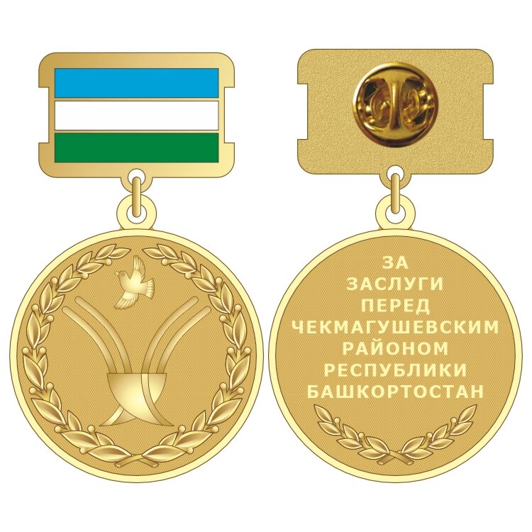 02.3. Медаль "За заслуги перед Чекмагушевским районом РБ", латунь